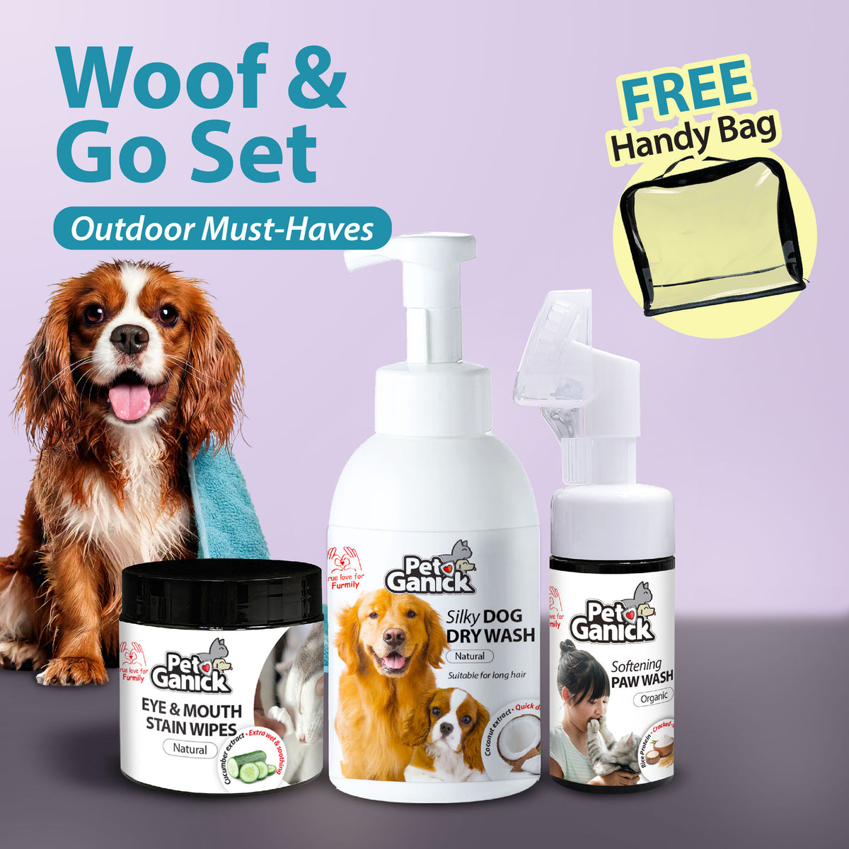 [ Exclusive for Fans] Pet Ganick Woof & Go Set (Outdoor Must-Haves ...